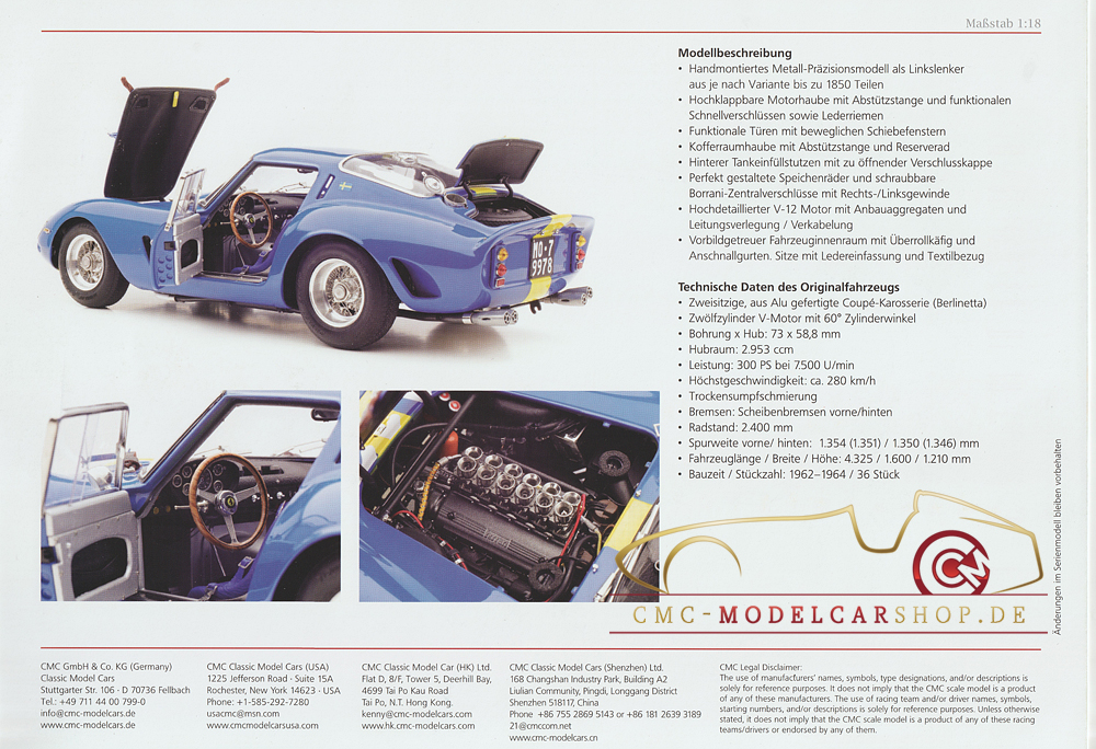 CMC M-255 CMC Ferrari 250 GTO, Laguna Seca, cmc-modelcarshop