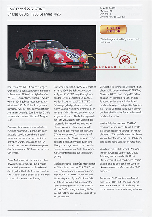 CMC model car brochure news cmc modelcar shop